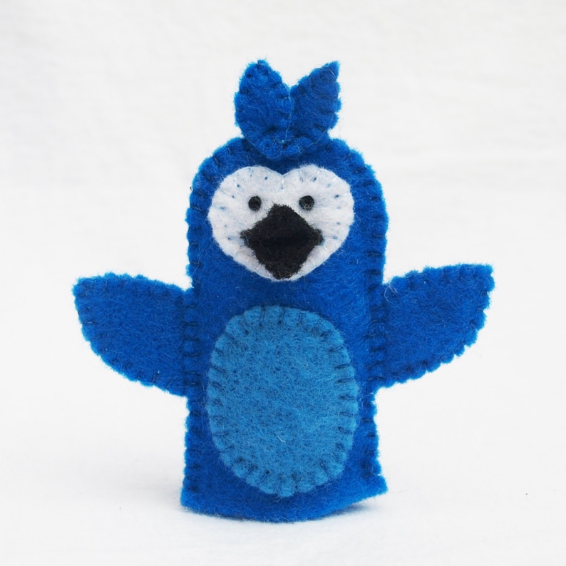 Blue Jay, Bird, Bird Felt Finger Puppet, Animal Puppet, Storytime ...