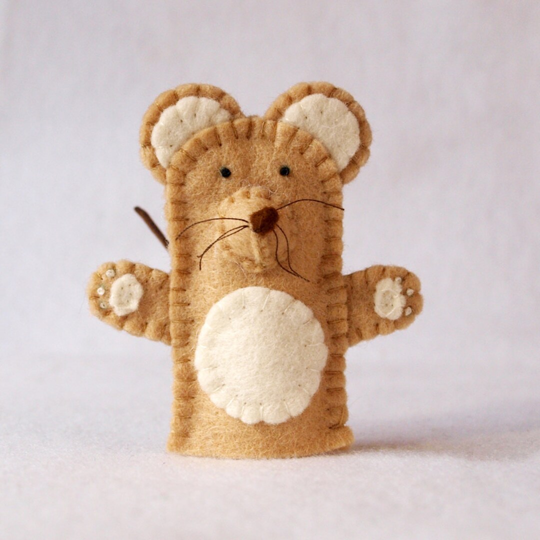Brown Mouse Finger Puppet, Felt Finger Puppet, Brown Mouse Felt Finger ...