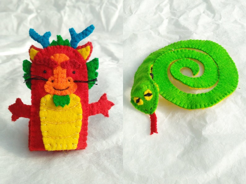 Chinese Zodiac Felt Finger Puppet, Chinese New Year, Mouse, Cow, Tiger ...