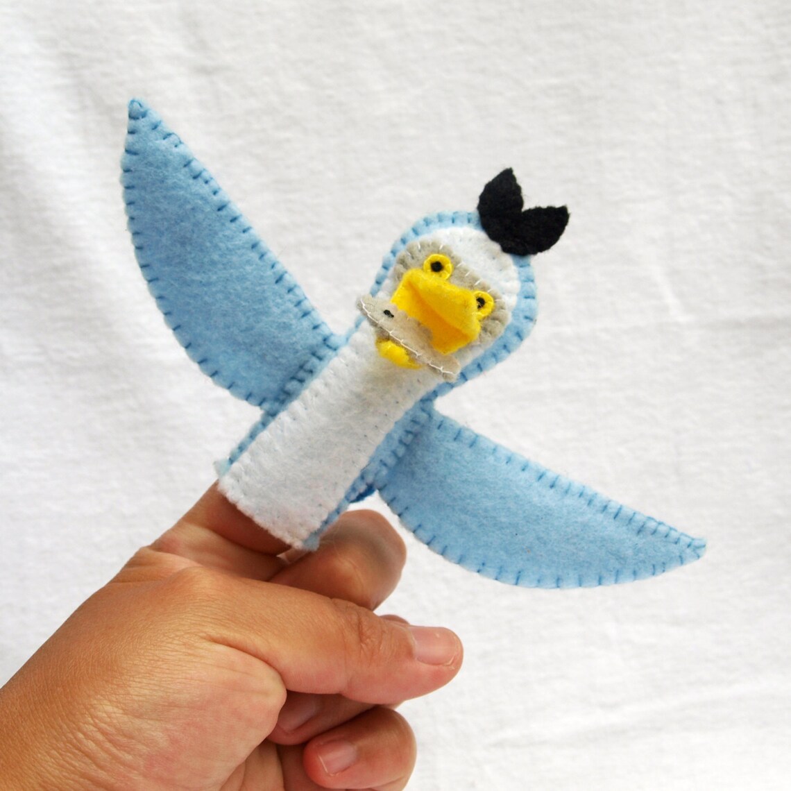 Great Blue Heron Great Blue Heron Finger Puppet Felt Finger - Etsy