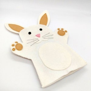 Rabbit Hand Puppet, Felt Hand Puppet, Rabbit Felt Hand Puppet, Hand ...