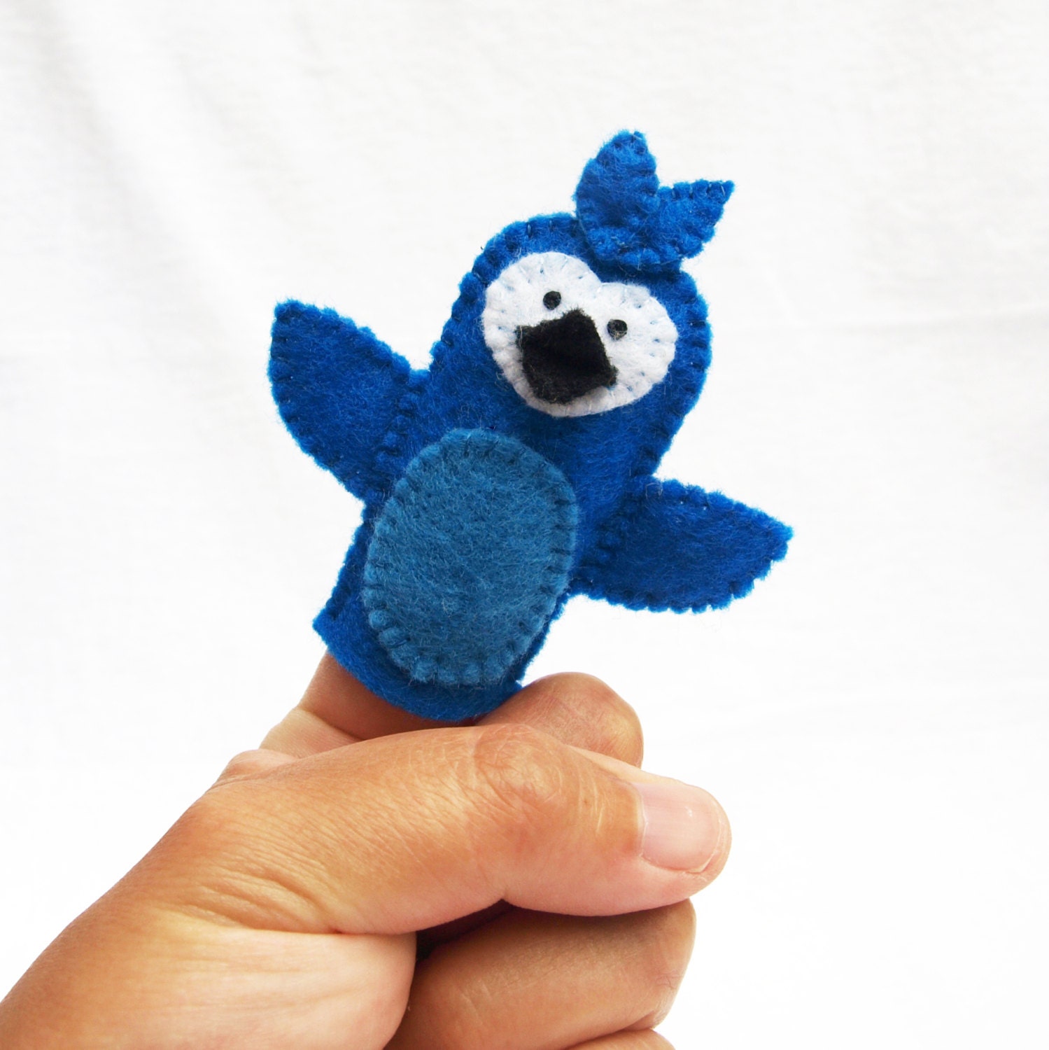 Blue Jay Bird Bird Felt Finger Puppet Animal Puppet - Etsy