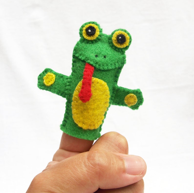 Frog Felt Finger Puppet Animal Puppet Storytime Puppet - Etsy