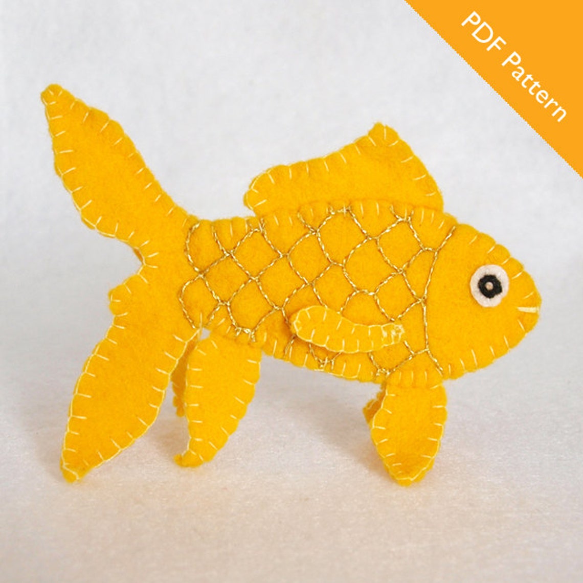 Pattern felt finger puppet pattern goldfish finger puppet | Etsy