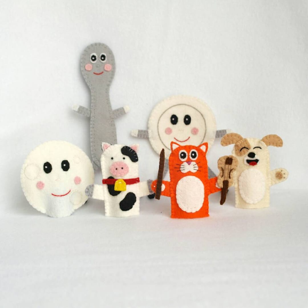 Hey Diddle Diddle Felt Finger Puppet, Nursery Rhyme Felt Finger Puppet ...
