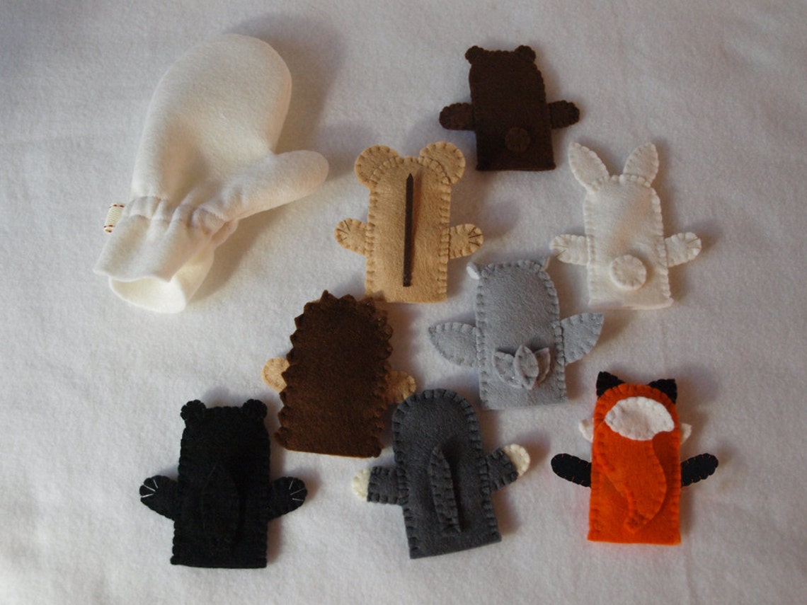 The Mitten, the Mitten Felt Puppet, Owl Puppet, Hedgehog Puppet, Bear ...
