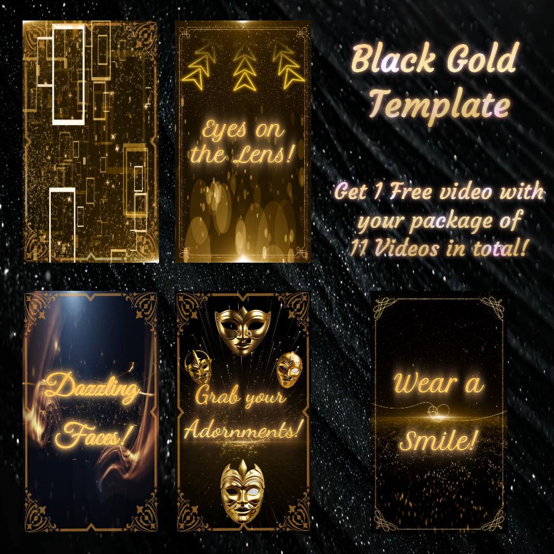 Black Gold Mirror Booth Animations | Wedding/corporate Theme Event ...