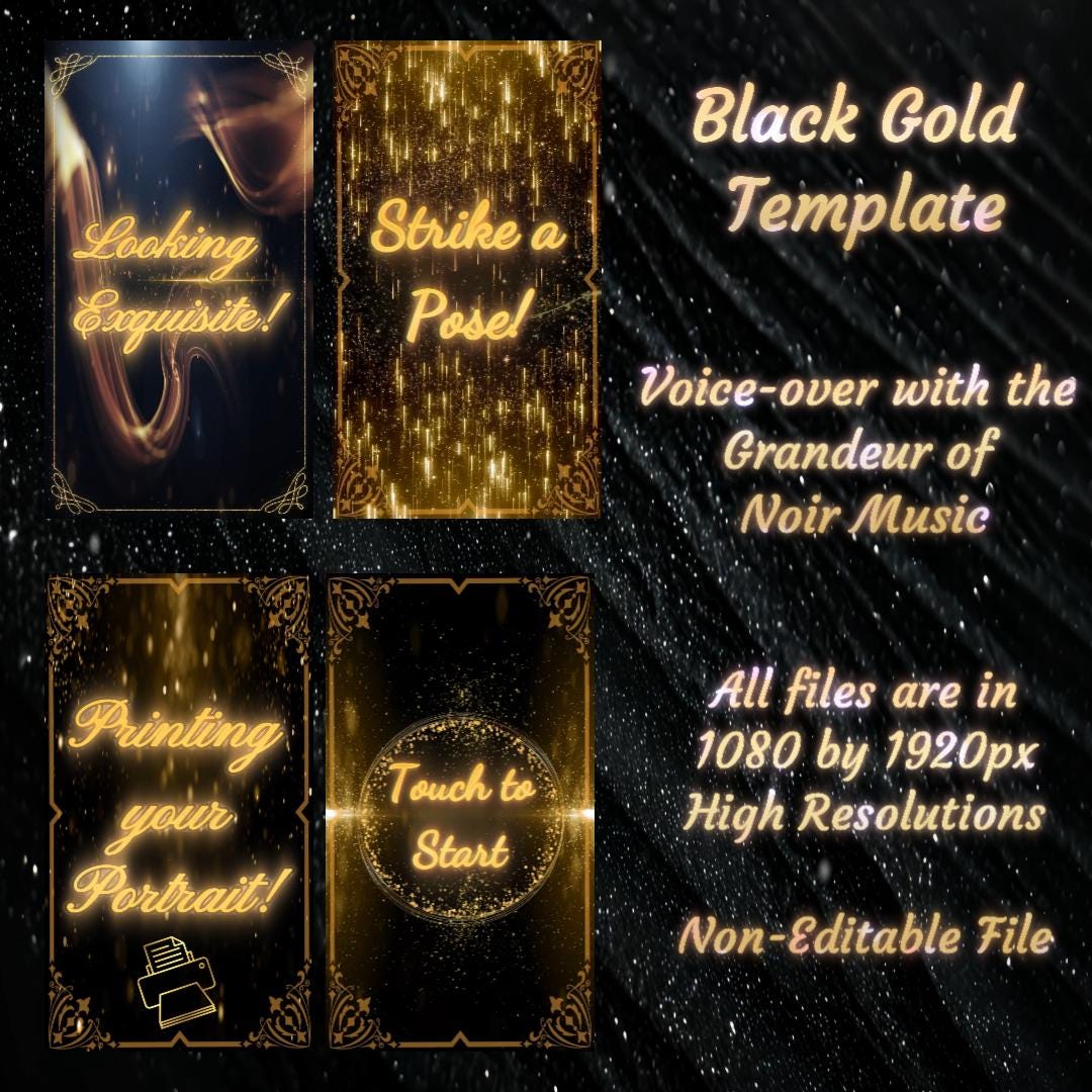 Black Gold Mirror Booth Animations | Wedding/corporate Theme Event ...