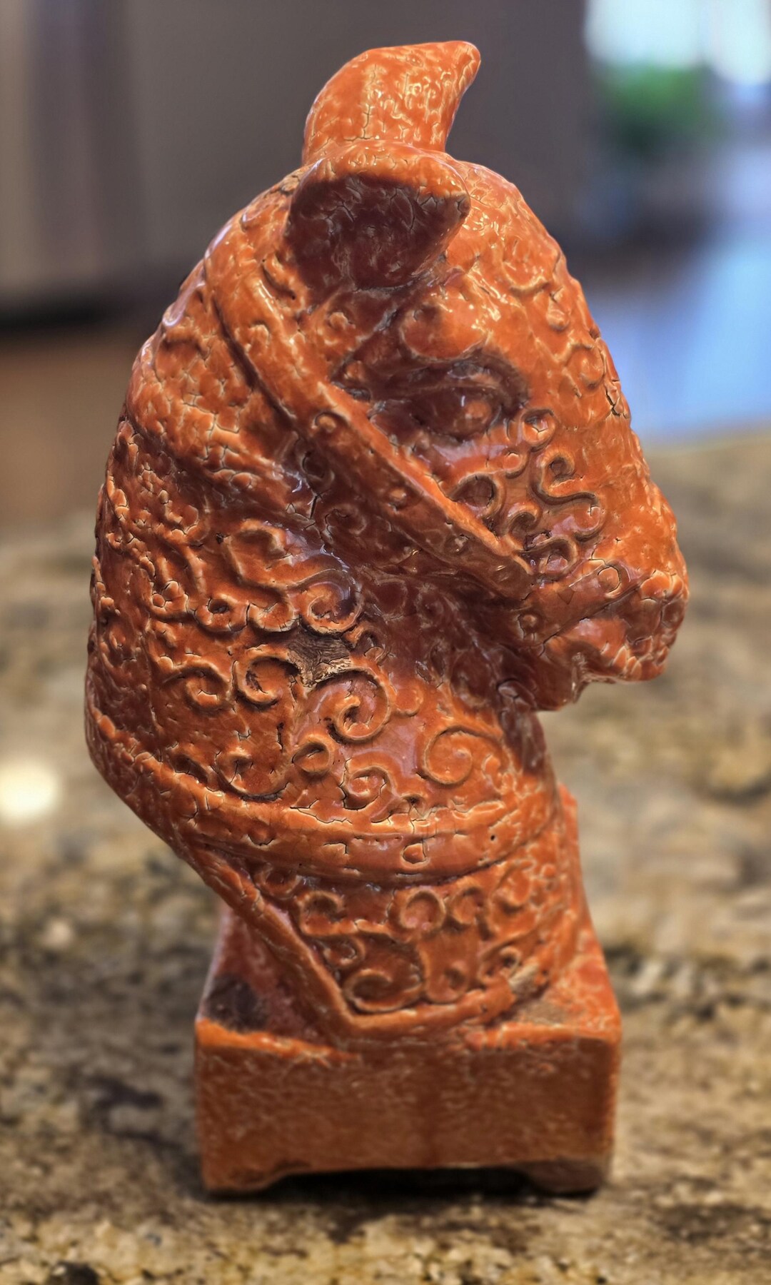 Rustic Crackle Porcelain Medieval Horse Head Statue - Etsy