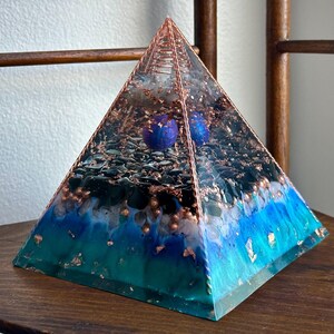 Cosmic Weaver Orgonite Pyramid | Meditation Tool | Energy Balancing ...