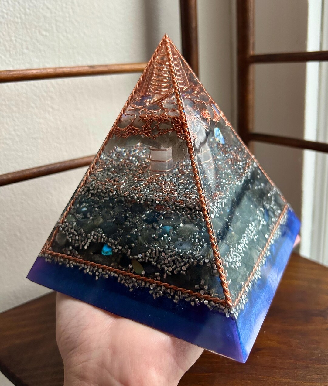The Sacred Spiral of Transformation Orgonite Pyramid Moonstone and ...