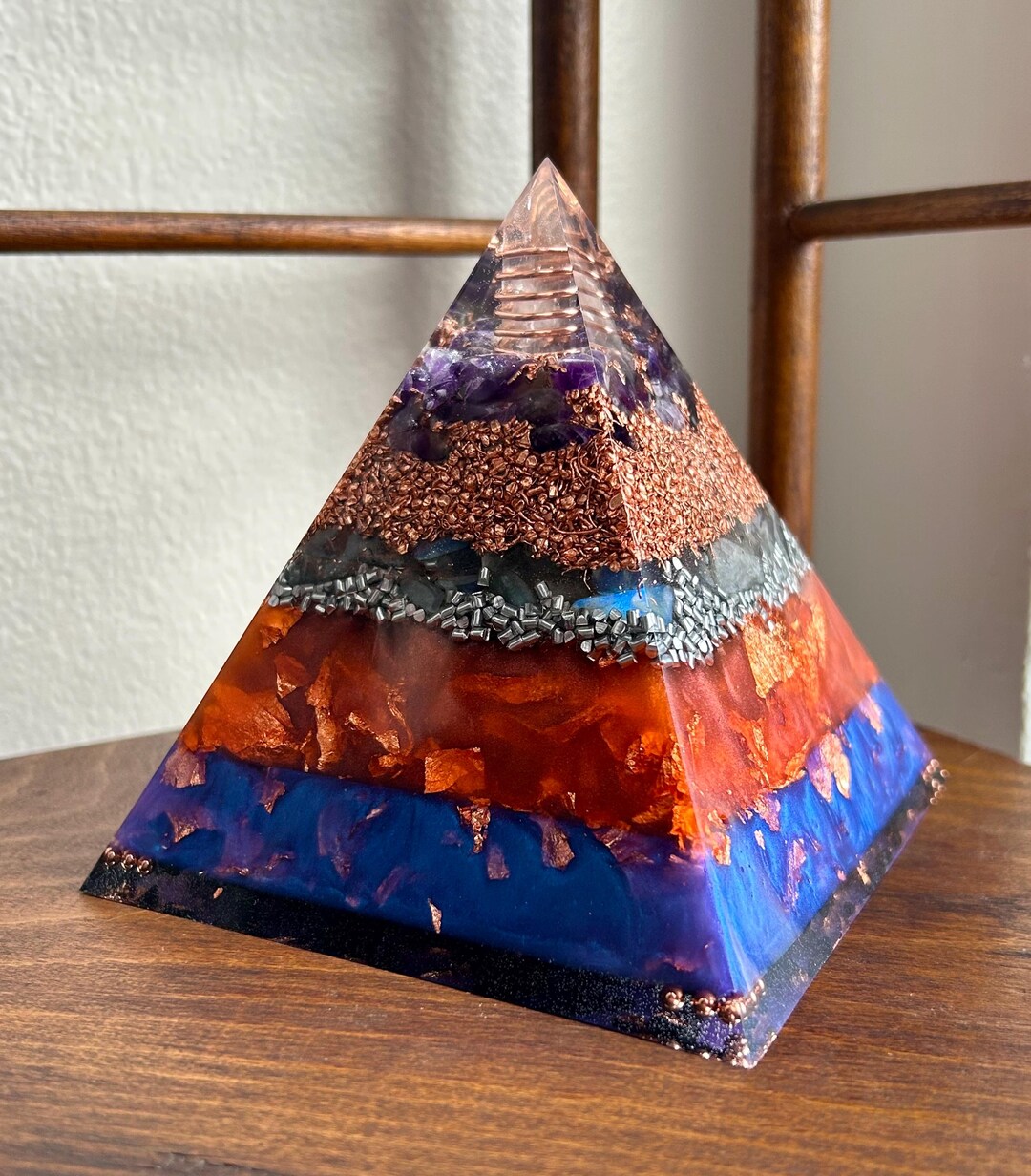 Cosmic Color Pop Orgonite Pyramid Amethyst, Moonstone and Copper ...
