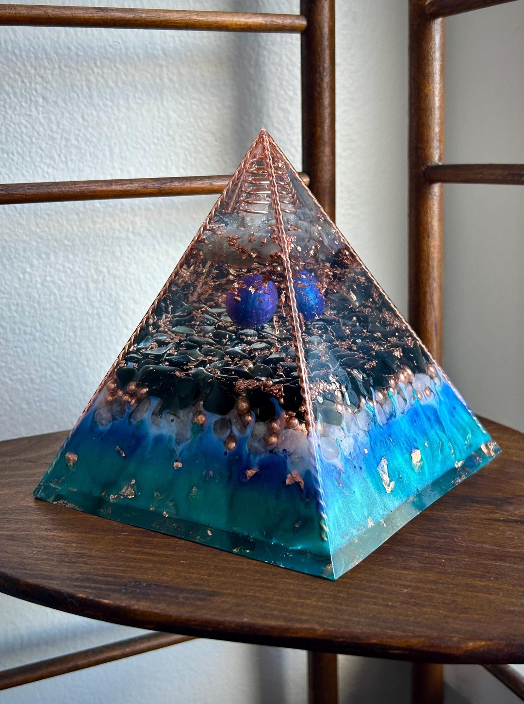 Cosmic Weaver Orgonite Pyramid | Meditation Tool | Energy Balancing ...