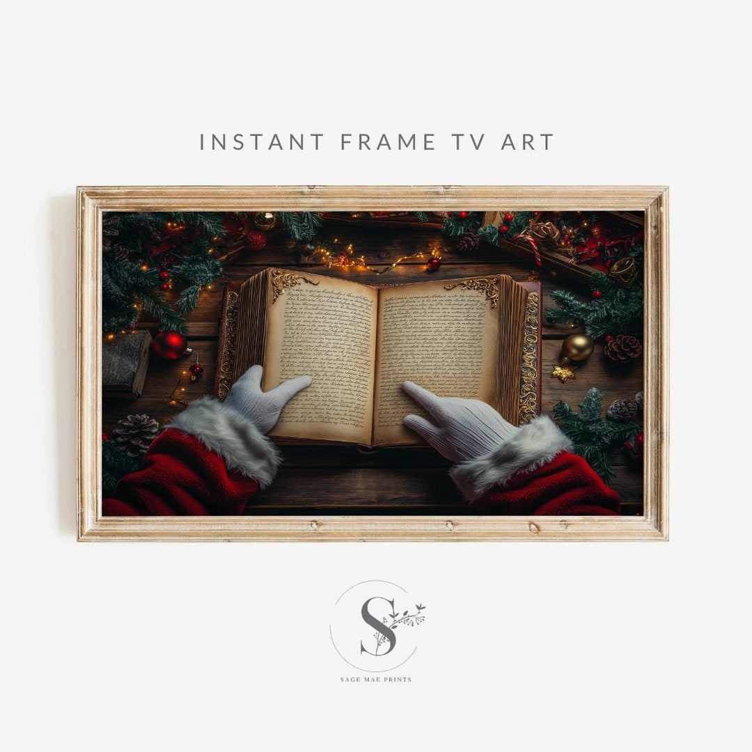 Christmas Winter Santa Frame Tv Art, Vintage Winter Santa Frame Tv ...