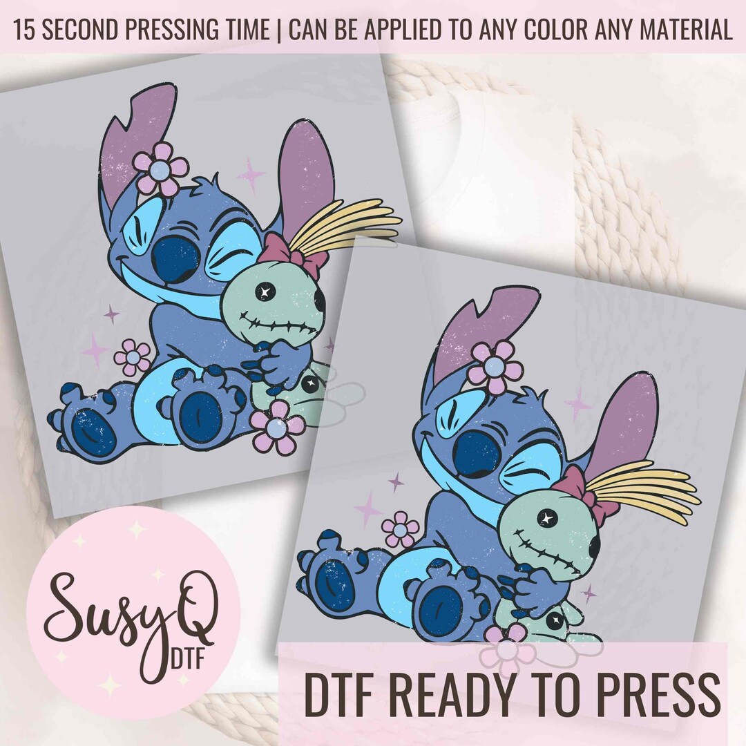 Stitch DTF Transfers, Stitch Disney Transfers, Cute Disney Iron on ...