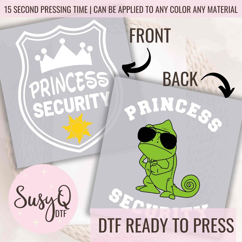 Princess Security Pascal DTF Transfers, Princess Security DTF, Pascal ...