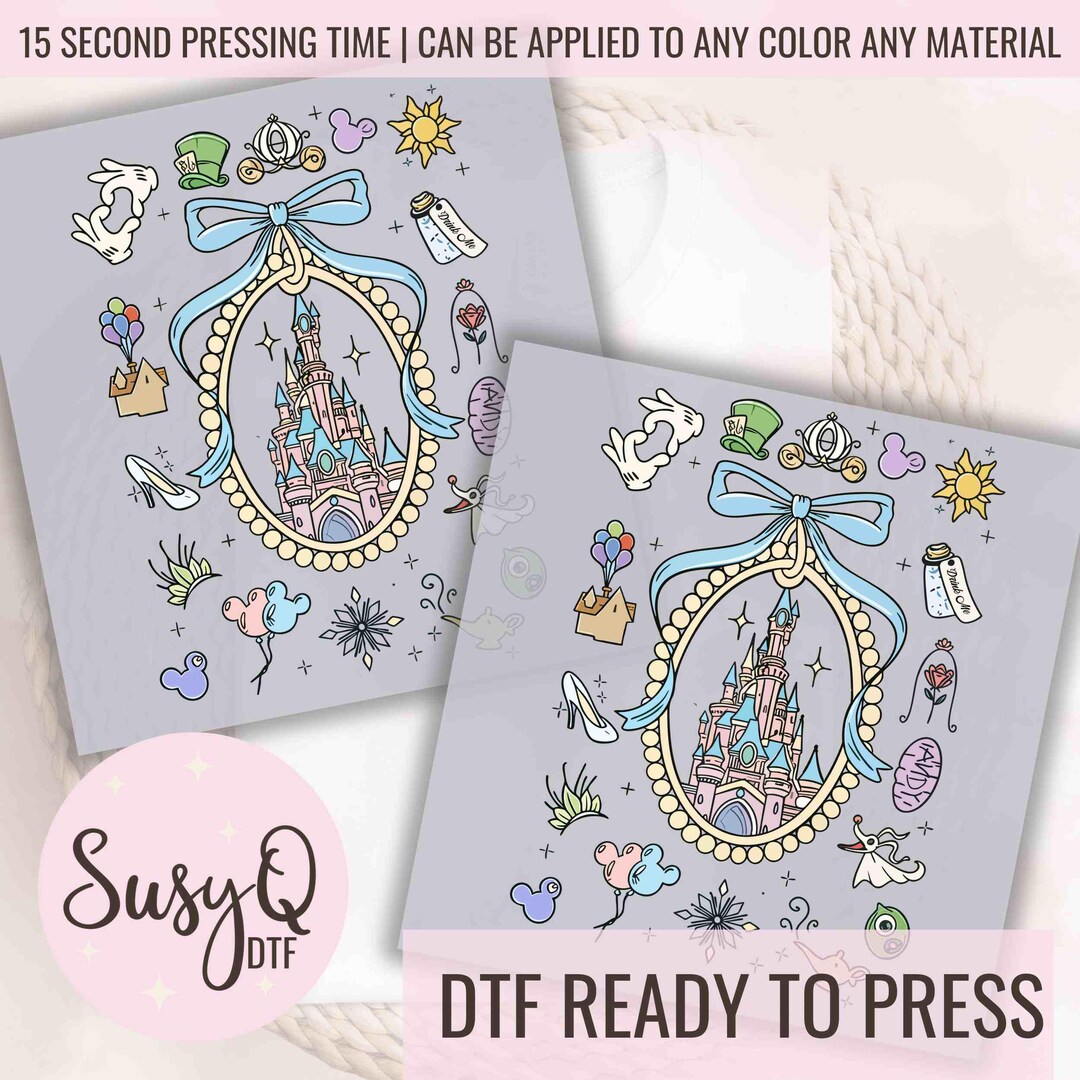 Disney Castle DTF Transfers, Disney Princess DTF, Disney Iron on ...