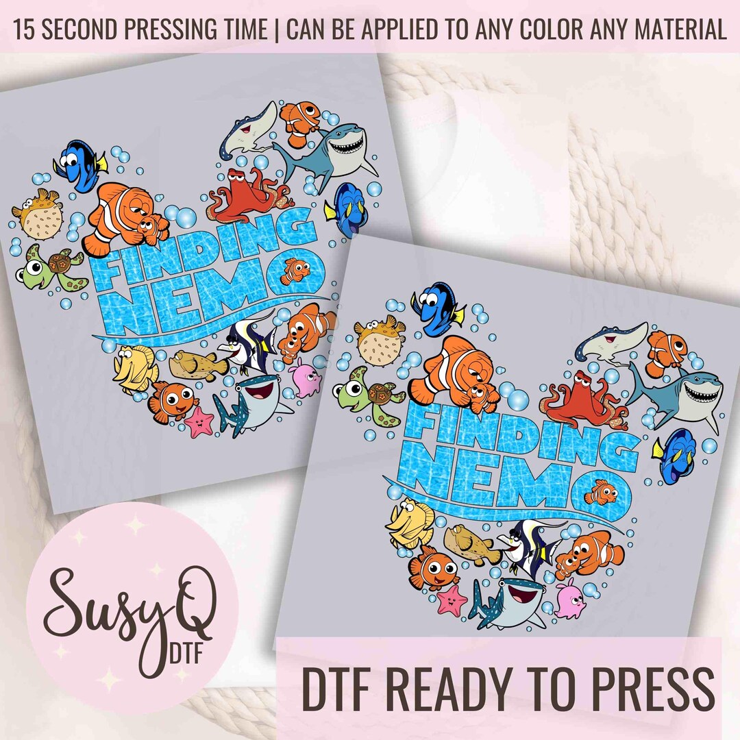 Nemo DTF Transfers, Nemo Collage DTF, Nemo Iron on Transfers, Nemo and ...