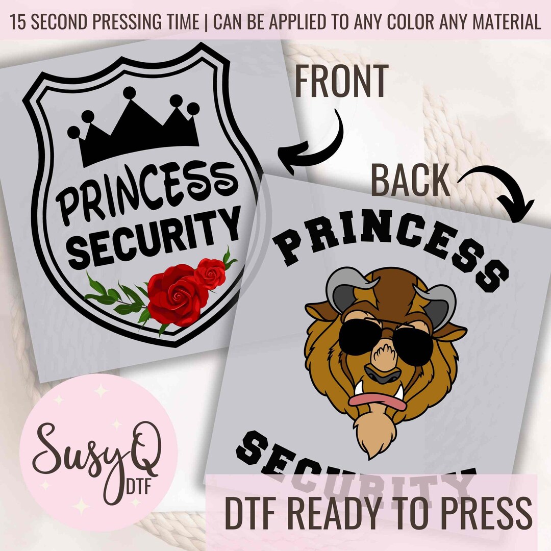 Princess Security Beast DTF Transfers, Princess Security DTF, Beast ...