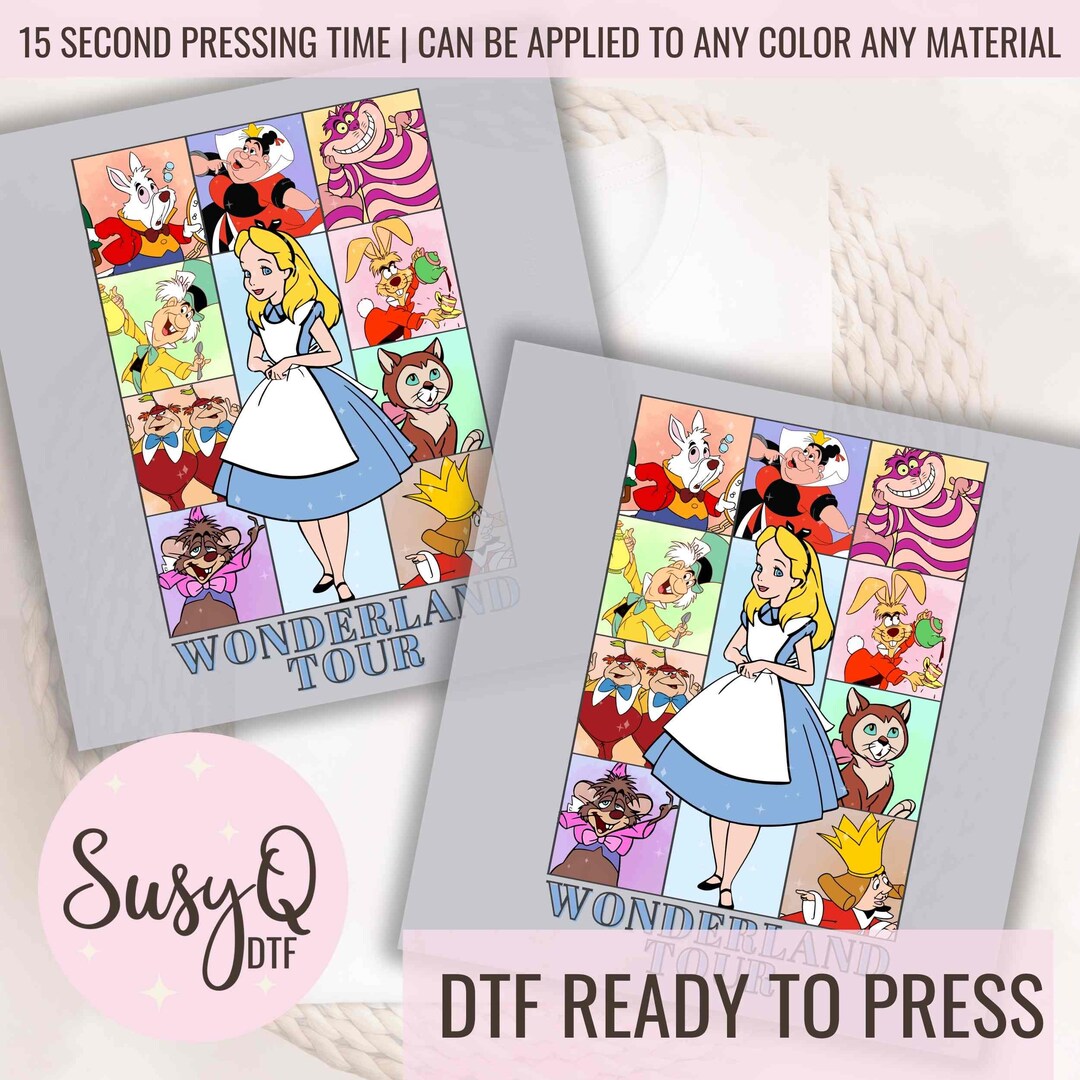 Alice Iron on DTF Transfers, Wonderland DTF, Alice Iron on Transfers ...