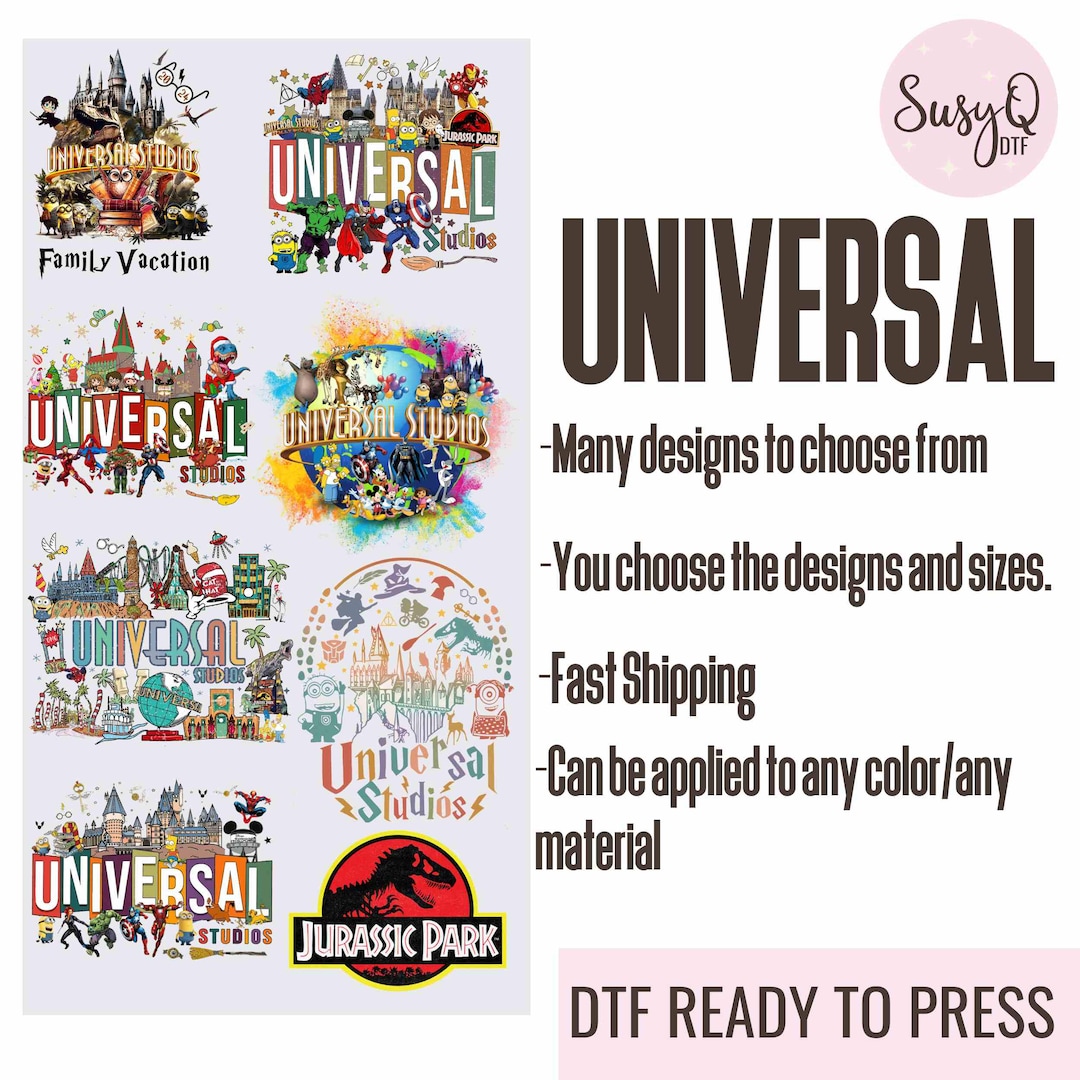 Universal Studios DTF Transfers, Universal Iron on DTF, Universal ...