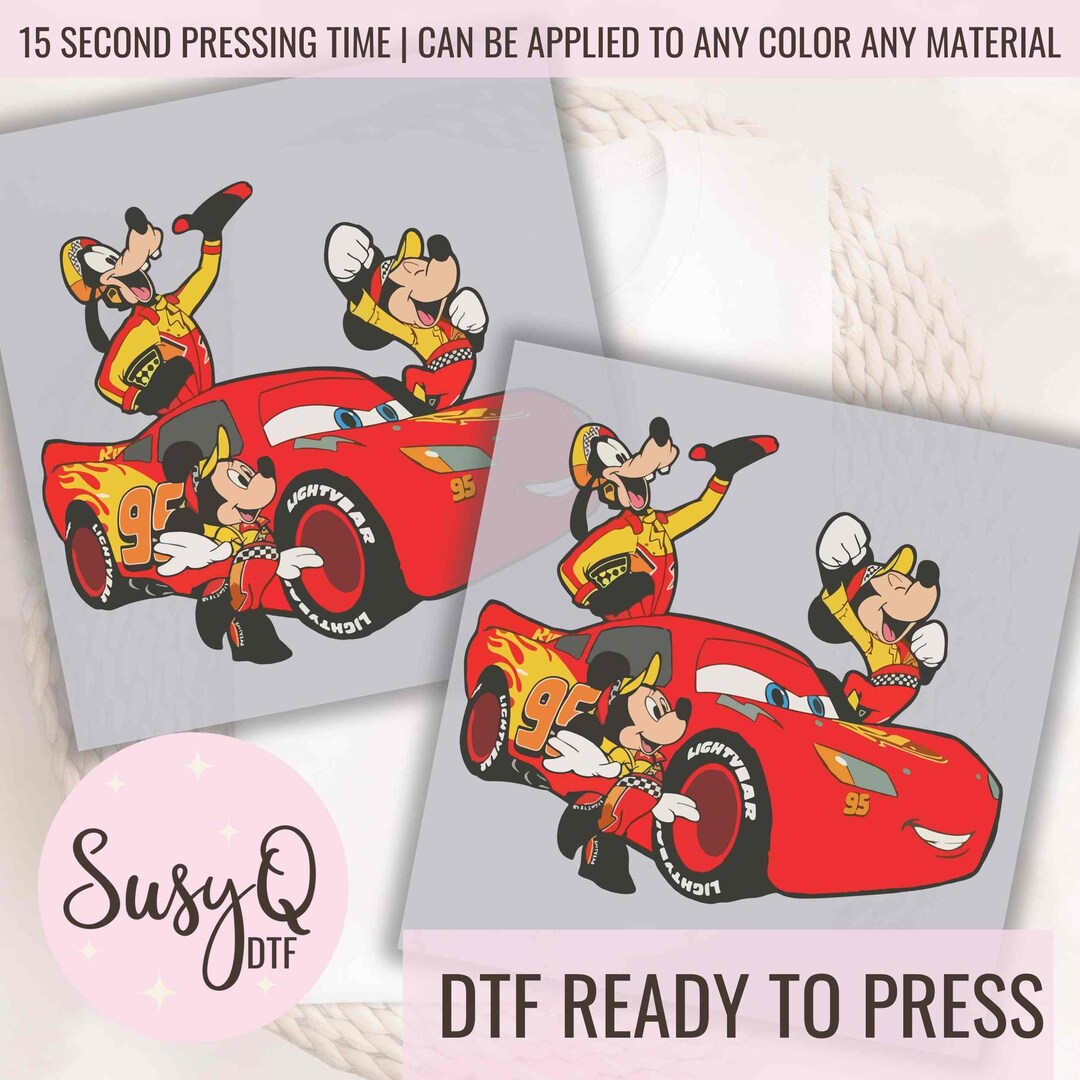 Mickey Friends Mcqueen DTF Transfers, Cars DTF, Mcqueen Iron on ...