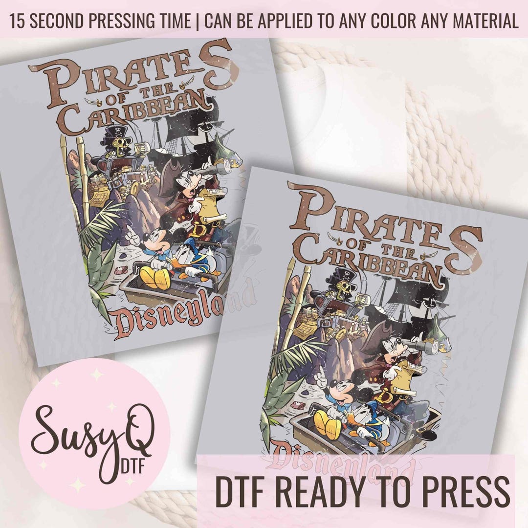 Mickey and Friends Pirates DTF Transfers, Disney Pirates DTF, Pirate ...