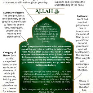 99 Names of Allah, Islamic Affirmation Cards, Asma Al Husna, Islamic ...