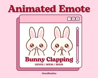 Animated Emote Chibi Rabbit is Clapping His Hand / Cartoon Emote for ...