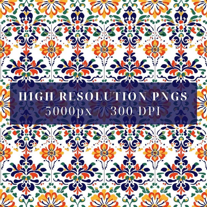 Mexican Talavera Clipart Set, Mexican Tiles Clipart, Digital Sticker ...