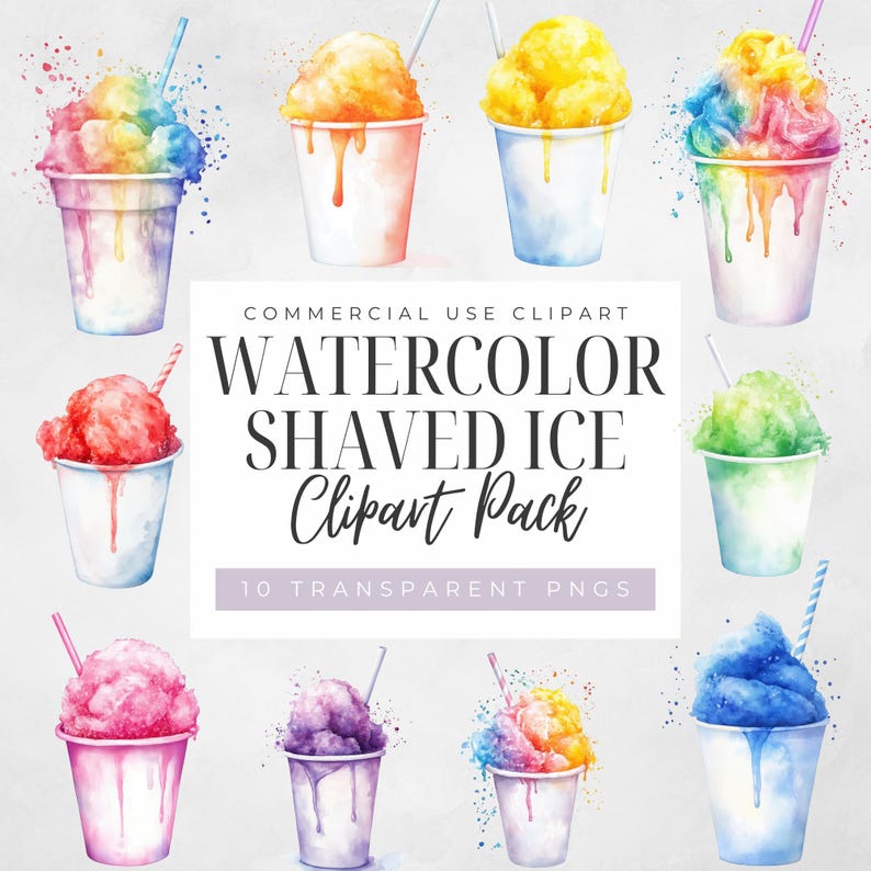 Shaved Ice Clipart, Snow Cone, Digital Download, Commercial Use ...