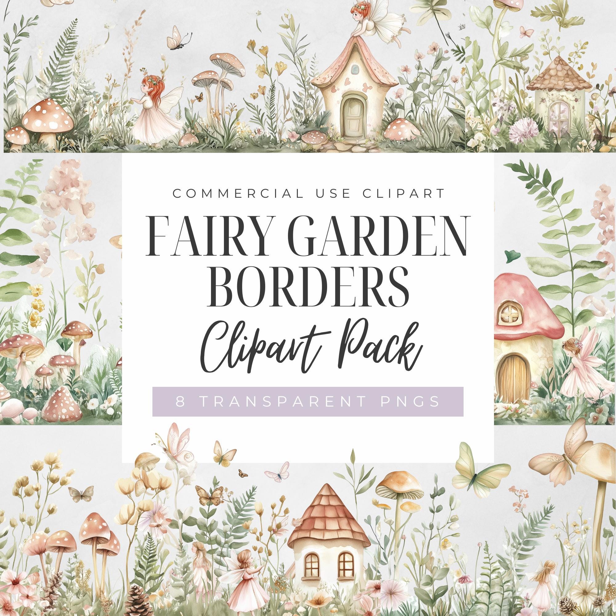 Fairy Garden Clipart Borders, Enchanted Forest Transparent PNG ...
