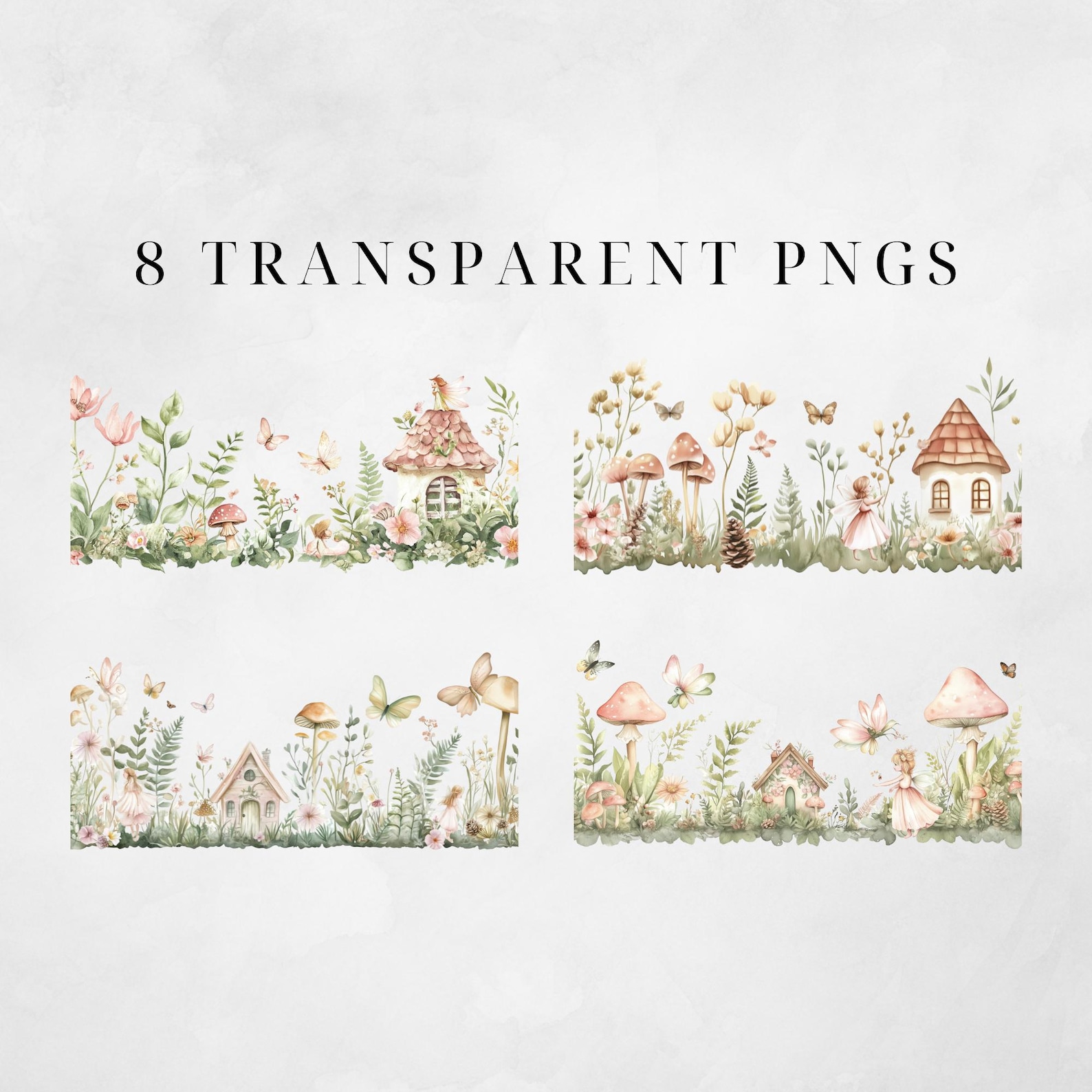 Fairy Garden Clipart Borders, Enchanted Forest Transparent PNG ...