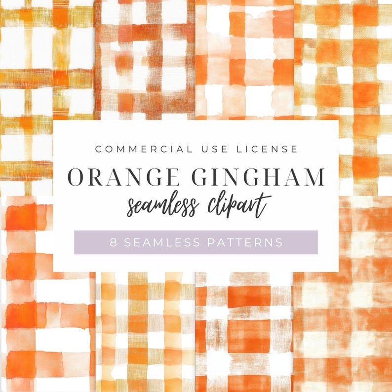 Gingham Clipart Bundle, 7 Colors of Digital Papers, Checkered Scrapbook ...