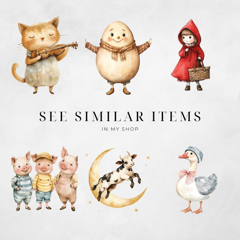 Watercolor Nursery Rhymes Clipart, Baa Baa Black Sheep, Fairytale ...