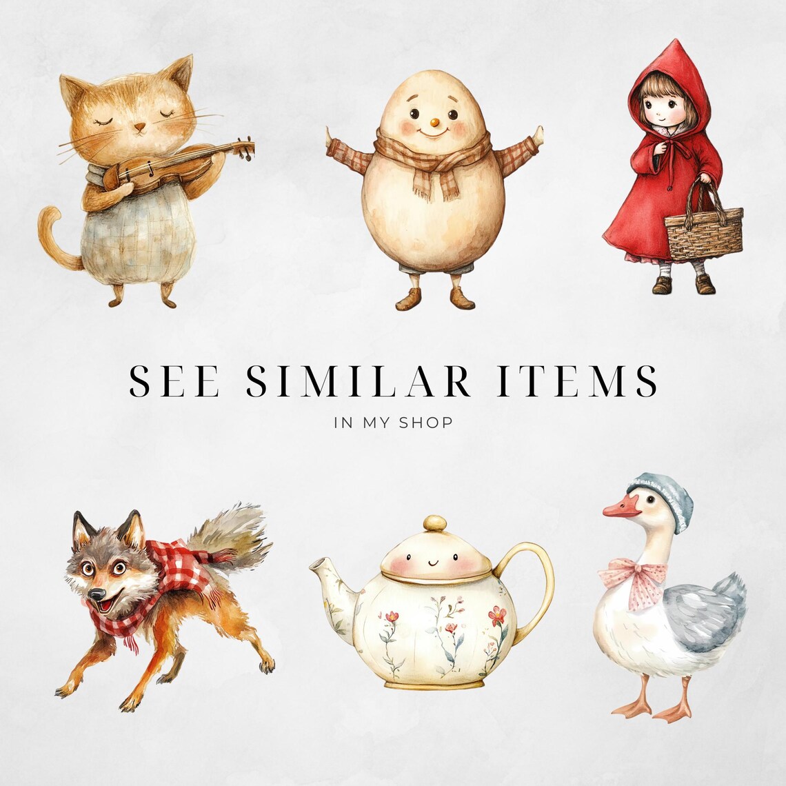 Three Little Pigs Watercolor Nursery Rhymes Clipart | Fairytale Clipart ...