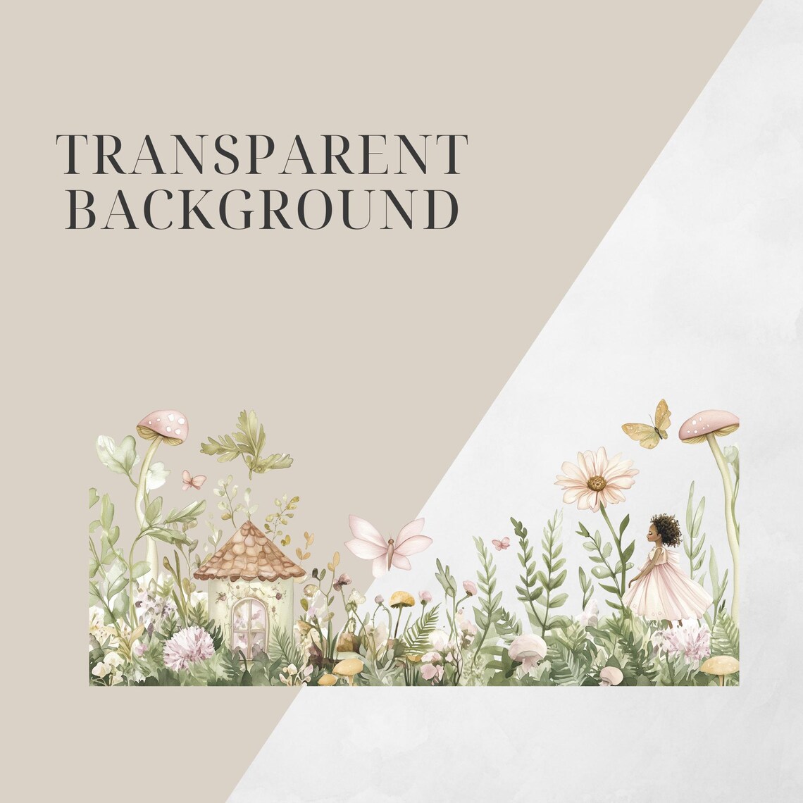 Fairy Garden Clipart Borders, Enchanted Forest Transparent PNG ...