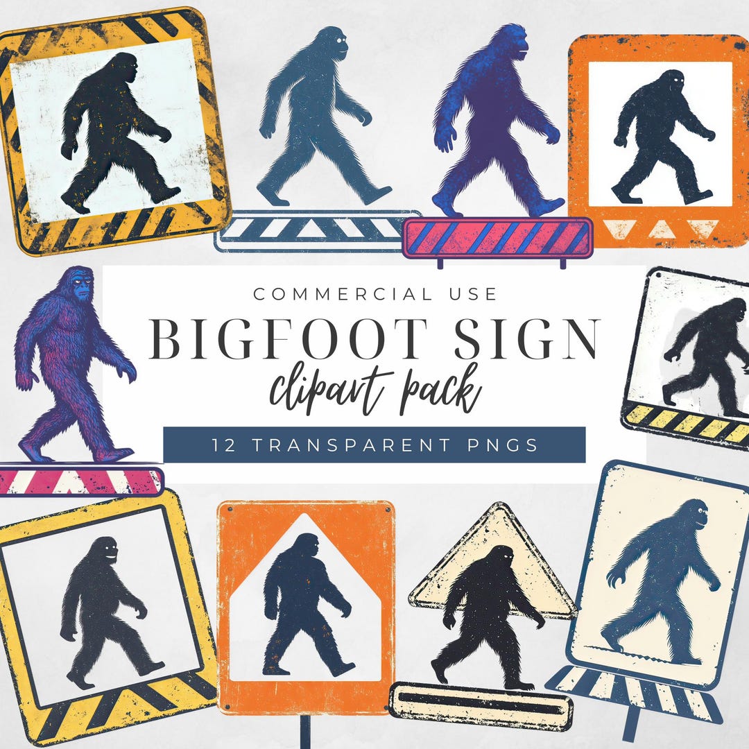 Big Foot Sign Clipart, Bigfoot Sign Clipart, Bigfoot Metal Sign ...