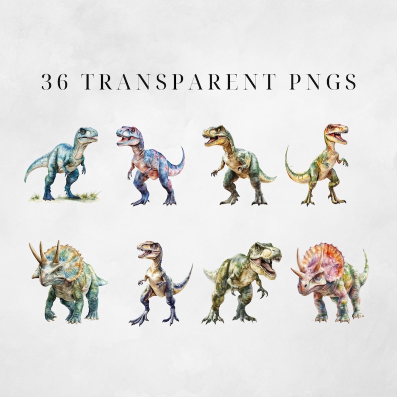 Realistic Dinosaur Clipart, T-rex, Prehistoric Illustrations, Digital ...