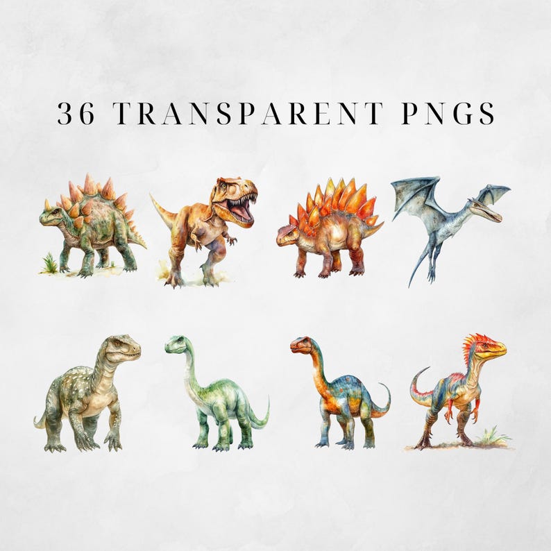 Realistic Dinosaur Clipart, T-rex, Prehistoric Illustrations, Digital ...