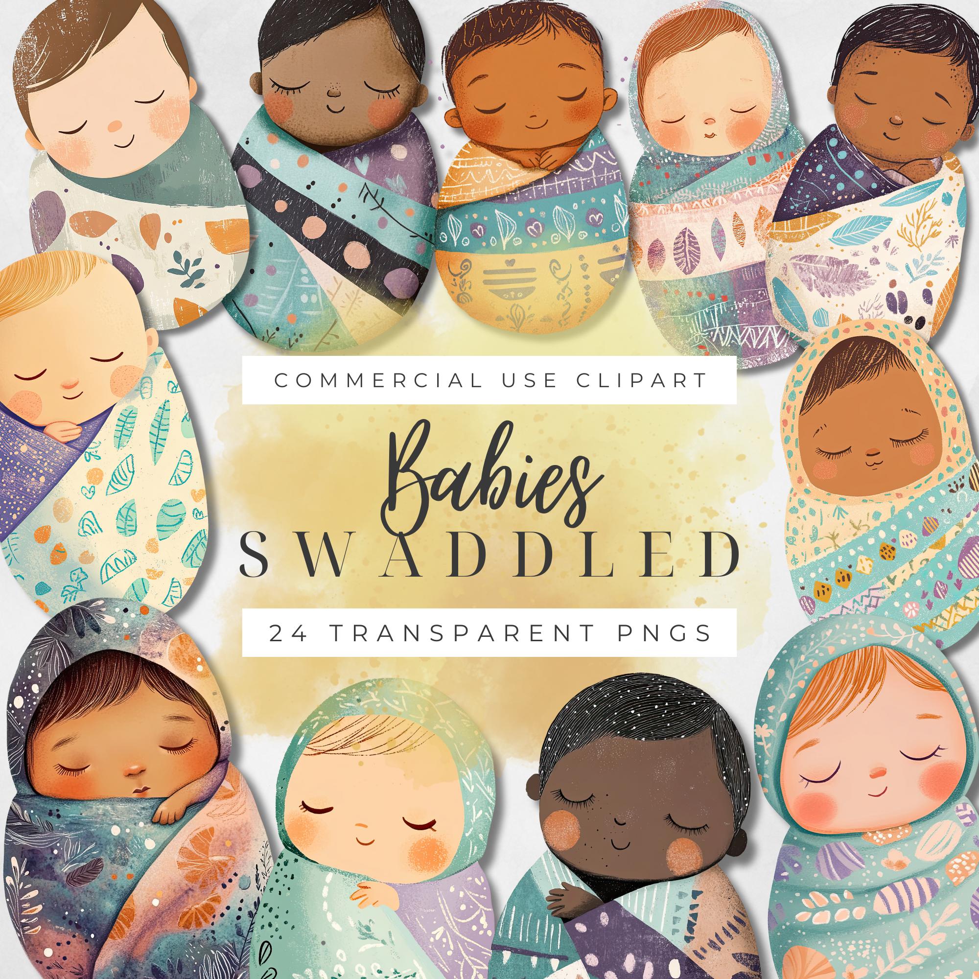 Swaddle Baby Clipart, Commercial Use, Transparent Pngs, Digital ...