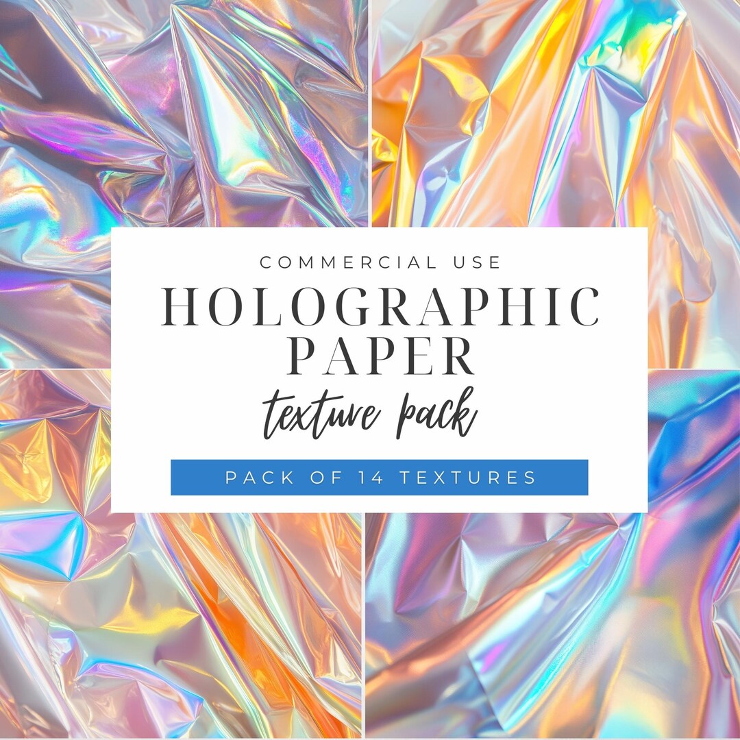 Holographic Paper Texture Pack, Holographic Digital Paper, Iridescent ...