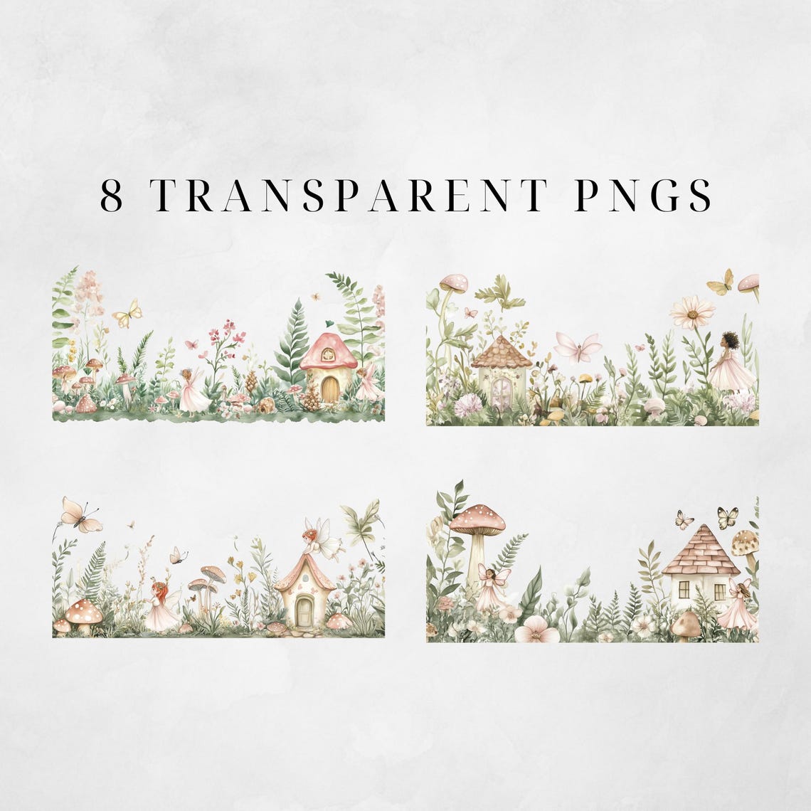 Fairy Garden Clipart Borders, Enchanted Forest Transparent PNG ...