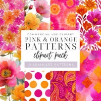 Pink & Black Digital Paper Pack: Scrapbook Backgrounds (12x12, 300dpi ...