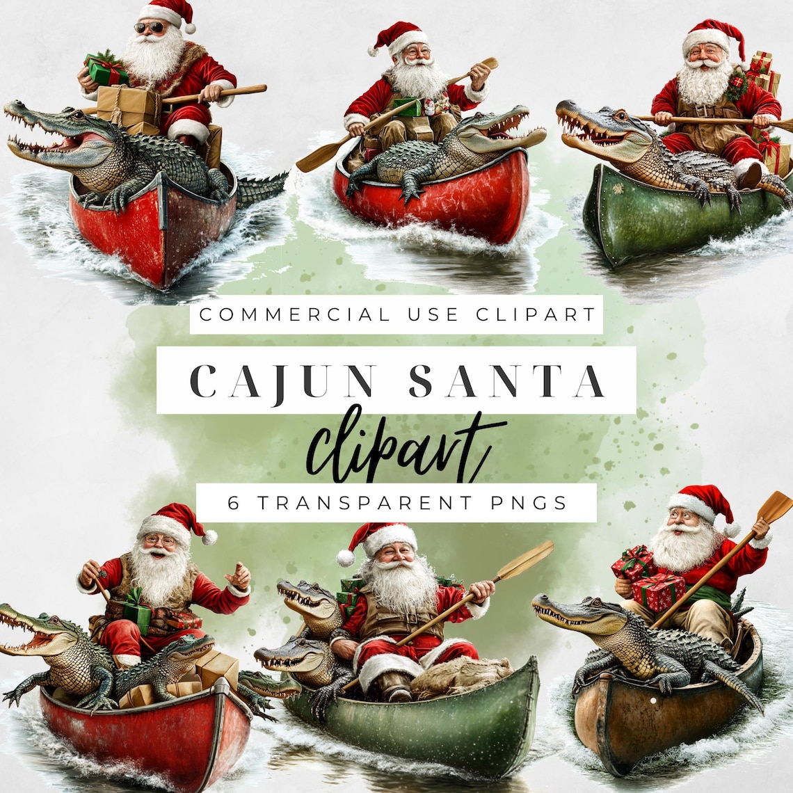 Cajun Santa Clipart, Cajun Christmas Png, Southern Christmas, Southern ...