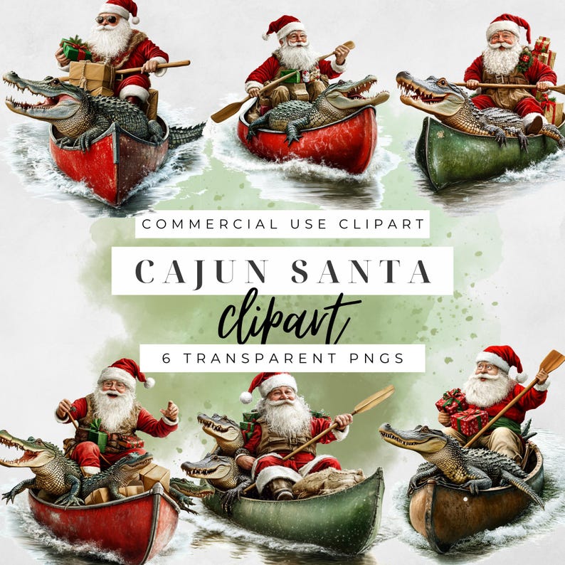 Cajun Santa Clipart, Cajun Christmas Png, Southern Christmas, Southern ...