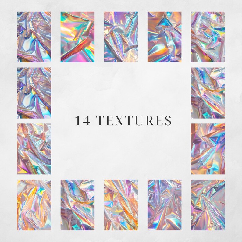 Holographic Paper Texture Pack, Holographic Digital Paper, Iridescent ...