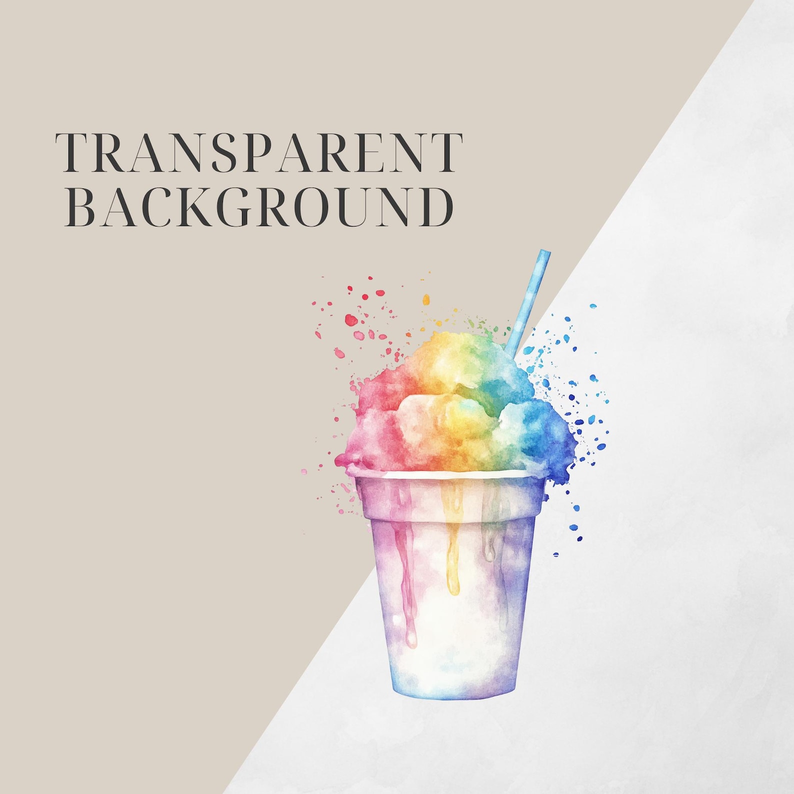 Shaved Ice Clipart, Snow Cone, Digital Download, Commercial Use ...