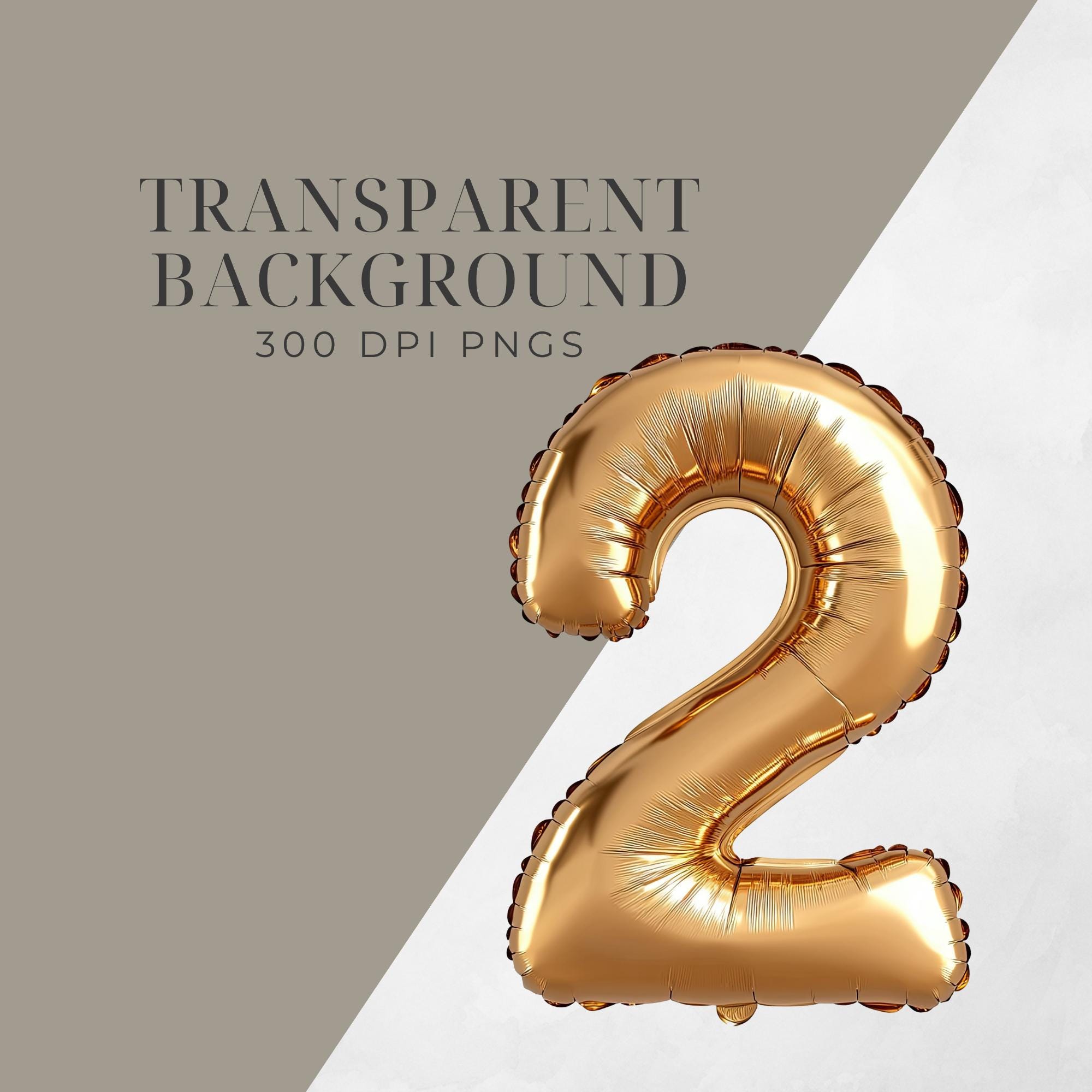 Gold Balloon Numbers Clipart | Gold Foil Balloons | Birthday Balloon ...