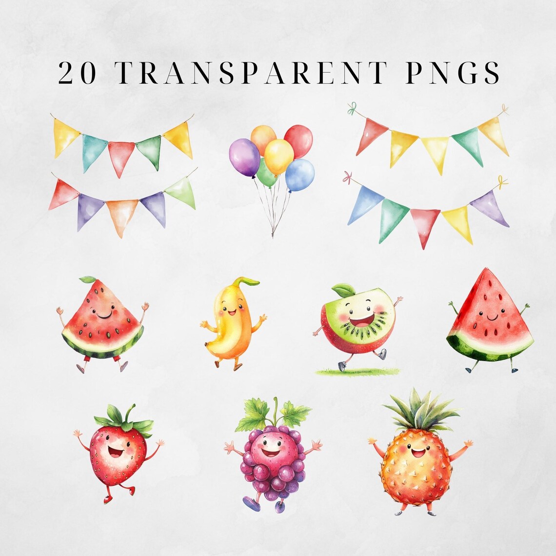 Dancing Fruit Birthday Clipart, Dancing Fruit Party Clipart,dancing ...